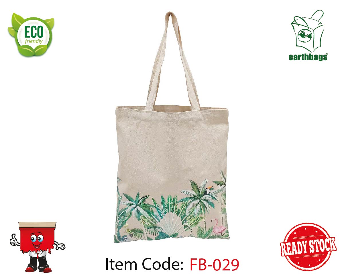 Fancy Canvas Tote Bag with Tropical Design