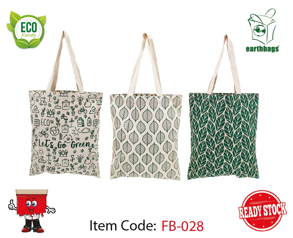 Fancy Canvas Tote Bag with Leaf Design