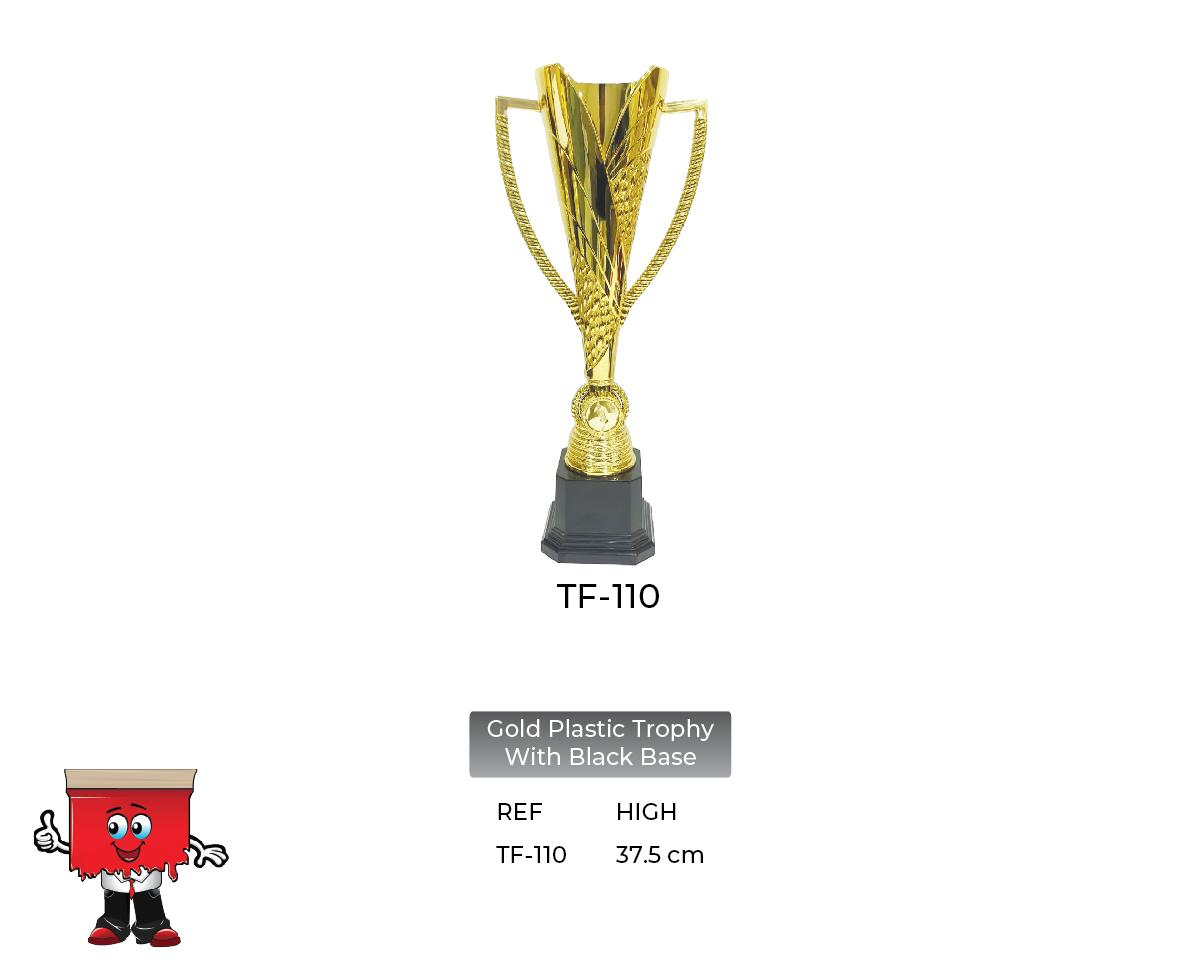 Gold Plastic Trophy with Black Base