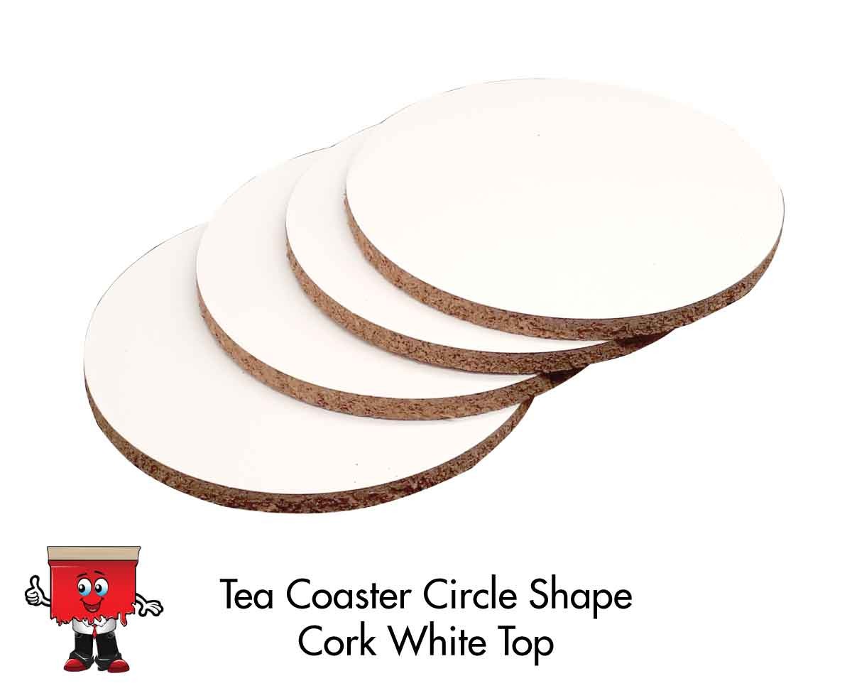 White Round Cork Coaster
