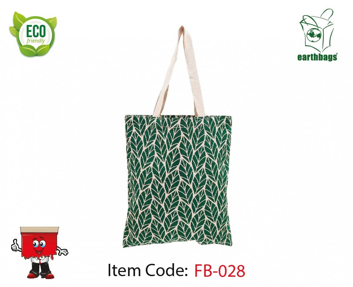 Fancy Canvas Tote Bag with Leaf Design