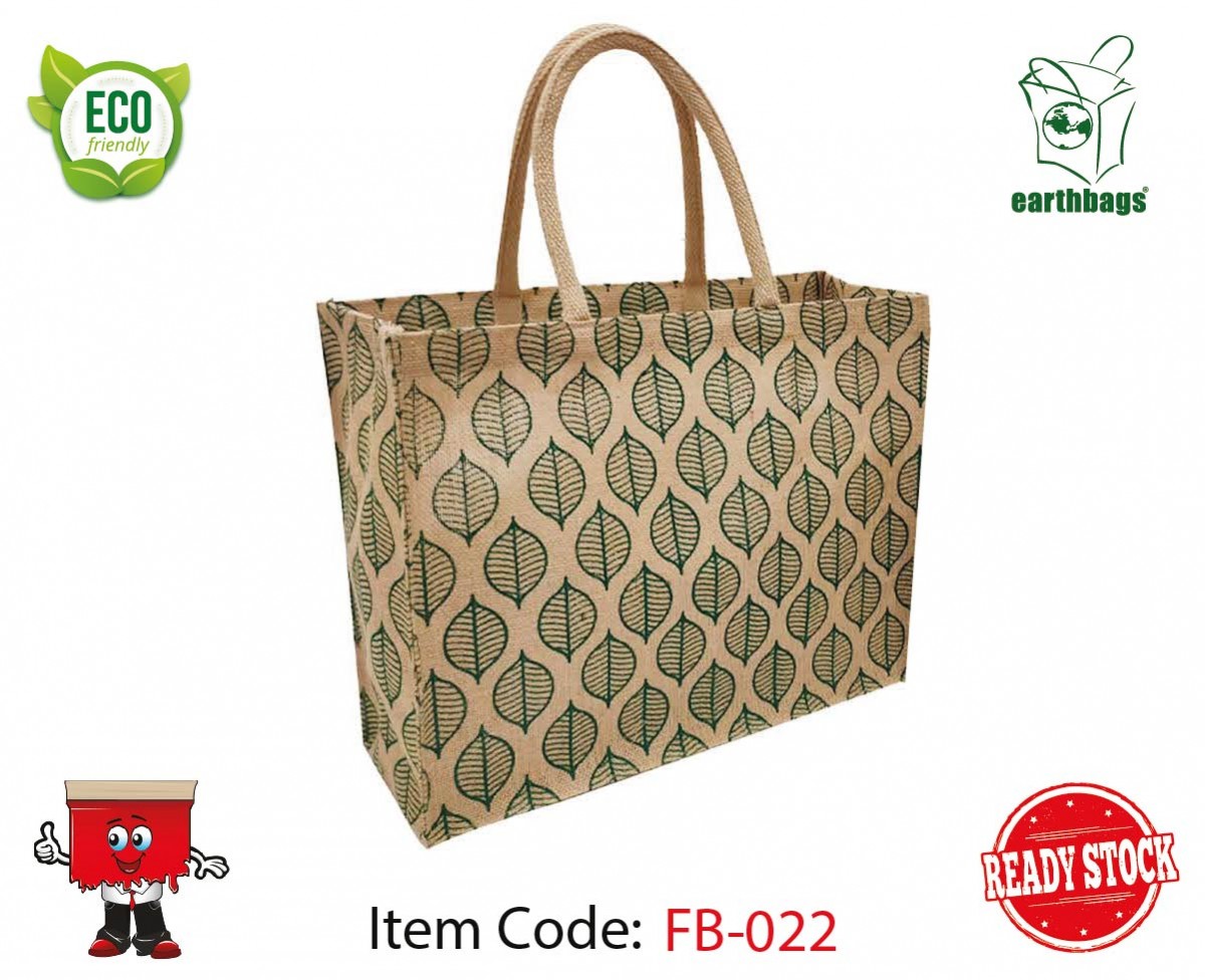 Fancy Jute Bag Leaf Design Large size