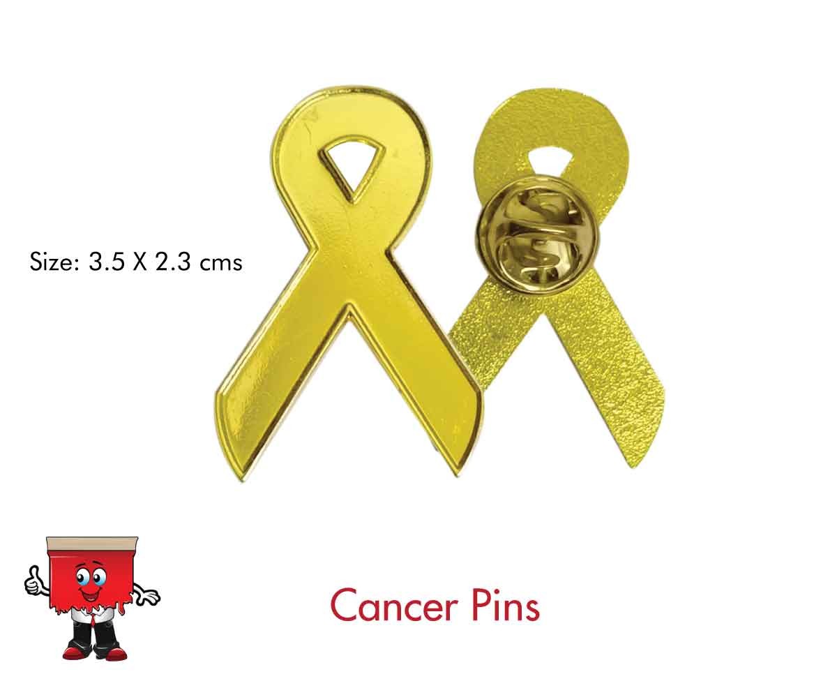 Breast Cancer Metal Epoxy Lapel Pin Gold
