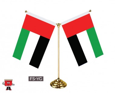 Gold Plated Metal Finish Y-shape Flag stand