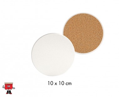 Sublimation Ceramic Coasters with Cork Base, 10 cm Diameter with gift box