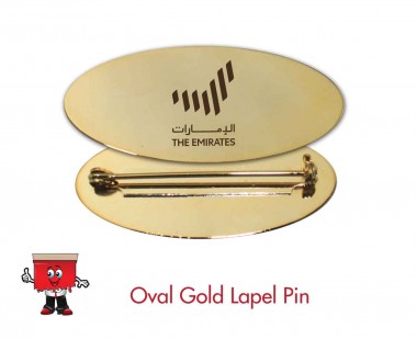Oval shape Gold Lapel pin